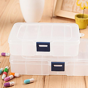2 PACK Transparent Plastic Bead Organizers (5 Grids),Craft Organizers and Storage Beads Organizer, Art DIY, Crafts Jewelry Storage, Fishing Tackles, Size 5.51 x 3.54 x 1.38 in