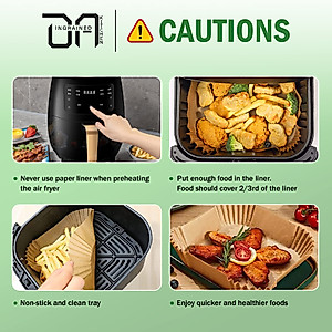 INGRAINED KITCHEN Air Fryer Paper Liners Disposable,125PCS, Airfryer Liners 9 Inch, Nonstick-Water & Oilproof-Unbleached Parchment Paper, For All Appliances, Fry Roast Bake Steam Microwave