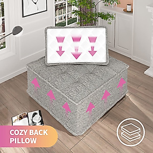 Mixoy Modular Sectional Sofa, Couch for Living Room Office Apartment Resting, 1 PCS DIY Combination Oversized Sleeper Sofa Bed, Comfy Floor Couch | Light Grey