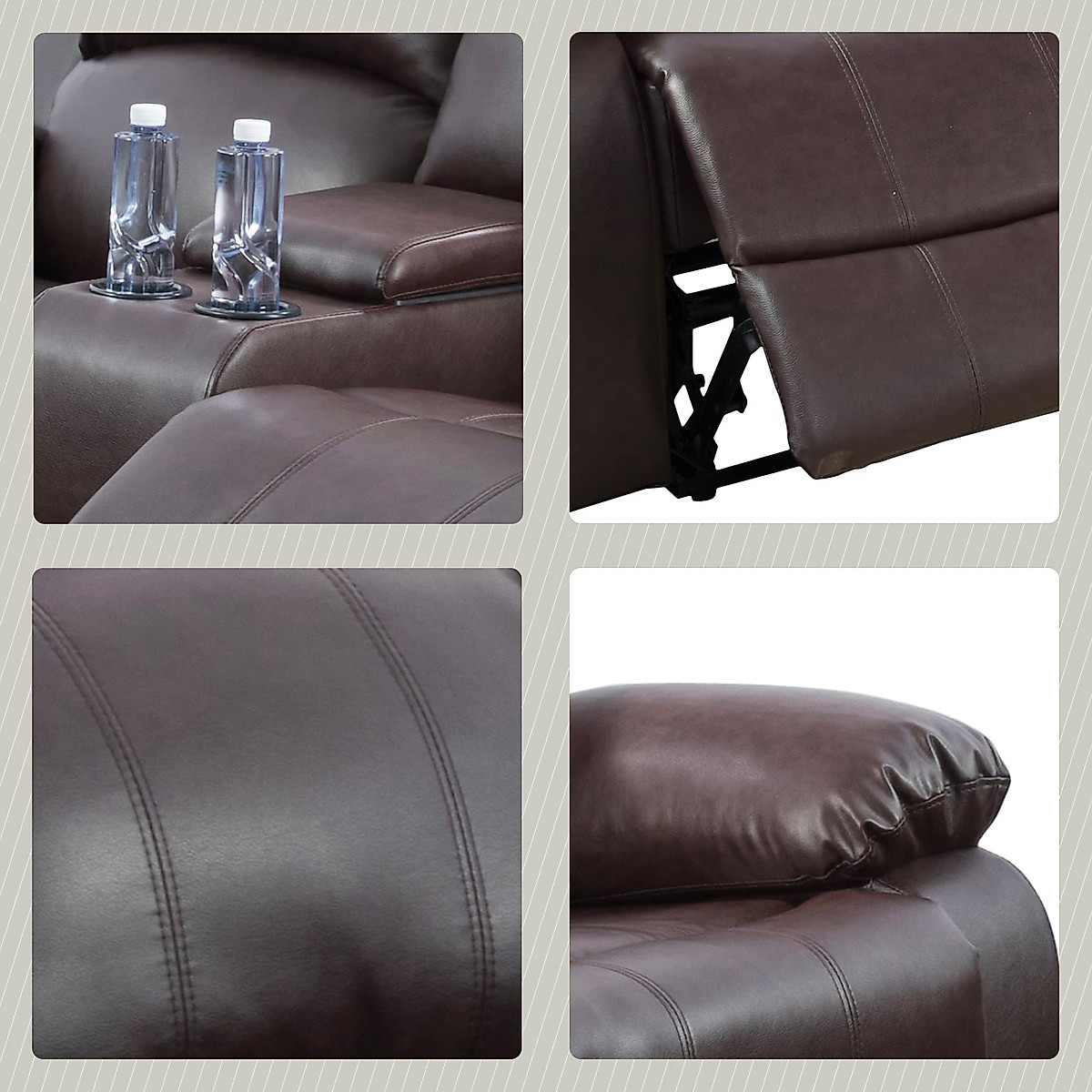 Beverly Fine Furniture Alpine Living Room Recliner Set Include Love seat, Sofa, 2-Piece