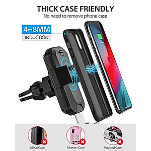 Wireless Car Charger, CHGeek 15W Fast Charging Auto Clamping Car Mount Phone Holder fit for iPhone 14 13 12 11 Pro Max Xs MAX XS XR X 8+, Samsung Galaxy S23 Ultra S22 S21 S20 10+ S9+ Note 9, etc