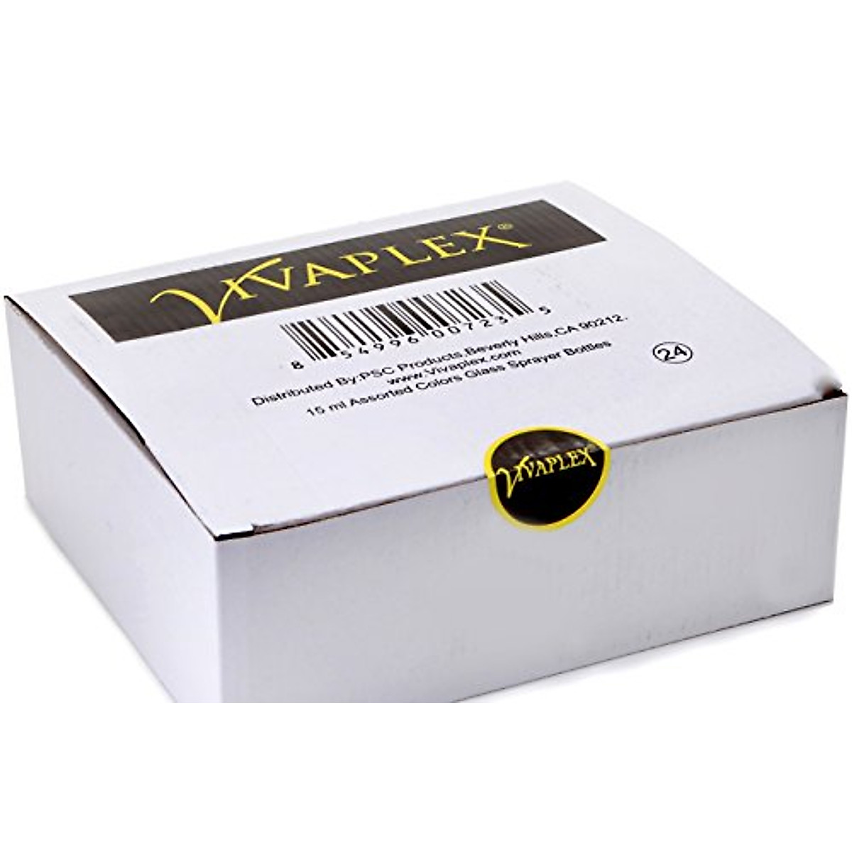 Vivaplex, 24, Assorted Colors, 15 ml (1/2 oz) Glass Bottles, with Black Fine Mist Sprayer's