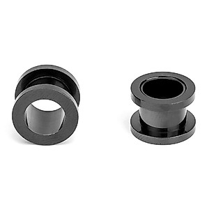 CABBE 18 pcs Ear Tunnels Kit 14G-00G Stainless Steel Screw Fit 9 Sizes Gauges Plugs Set Stretcher Expander Body Piercing Jewelry, Black