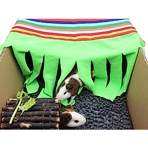 Guinea Pig Hideout, Guinea Pig Corner Fleece Forest Habitat, Guinea Pig Blankets Curtain Hammock, Small Animals Cage Accessories for Ferret Hammock Hedgehog Bunny Rabbit Hamster Rat Chinchillas
