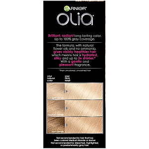 Garnier Hair Color Olia Ammonia-Free Brilliant Color Oil-Rich Permanent Hair Dye, 9 1/2.1 Lightest Ash Blonde, 1 Count (Packaging May Vary)