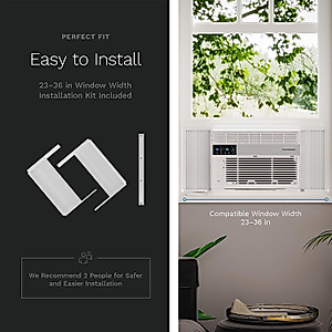 hOmeLabs 6,000 BTU Window Air Conditioner with Smart Control – Low Noise AC Unit with Eco Mode, LED Control Panel, Remote Control, and 24 hr Timer