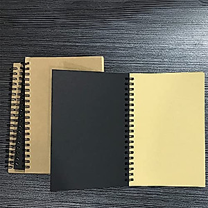 ZAYOIZY Spiral Bound Sketch Book Kraft Paper Sketch Pad Unlined Notebook, Wirebound Sketching Book/Pad for Drawing Painting