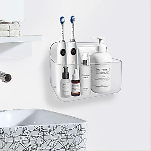 ITATIOLFY 2 Pack Wall Mount Self adhesive Cabinet Door Organizer set,Clear acrylic Floating Shelves, Shower Storage Shelf,For Bathroom,Kitchen,Office,Living Room,Under Sink,Bedside table Decor.