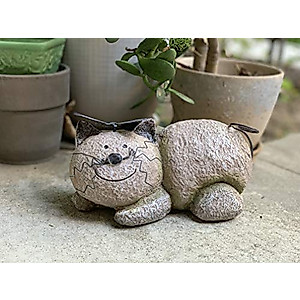 Unido Box Resin Resting Cat Statue, Garden Stone - Perfect for Garden Accent and Home Décor