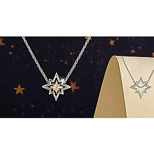 Captain Necklace Star Logo Pendent Detachable Charms 4-Way Wearing Anime Cosplay Accessories Women's Jewelry Silver