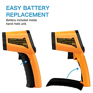 Digital Infrared Thermometer Gun Non-Contact Grip Infrared Laser Thermometer Temperature Gun -58℉~ 752℉ for Instant Read Meat Digital Kitchen Thermometer for Cooking Oil Deep Fry BBQ