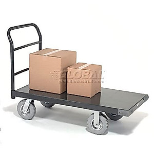 Global Industrial Platform Truck w/Steel Deck, 8" Pneumatic Casters, 48 x 30, 1200 Lb. Capacity