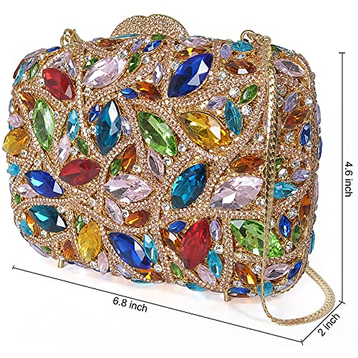 MOSSMON Crystal Evening Clutch Bag Sparkling Bride Wedding Party Purse for Women