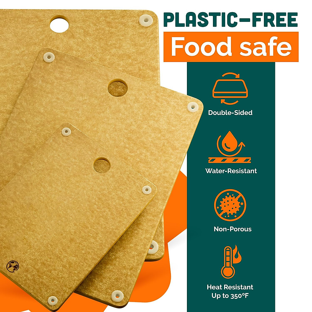 Earth's Dreams Wood Cutting Board Set - Heavy-Duty 3 Piece Cutting Board Set - Small, Large & Extra Large Cutting Board - Chacuterie Board - Best Non Plastic, Non Toxic Cutting Board - Dishwasher Safe