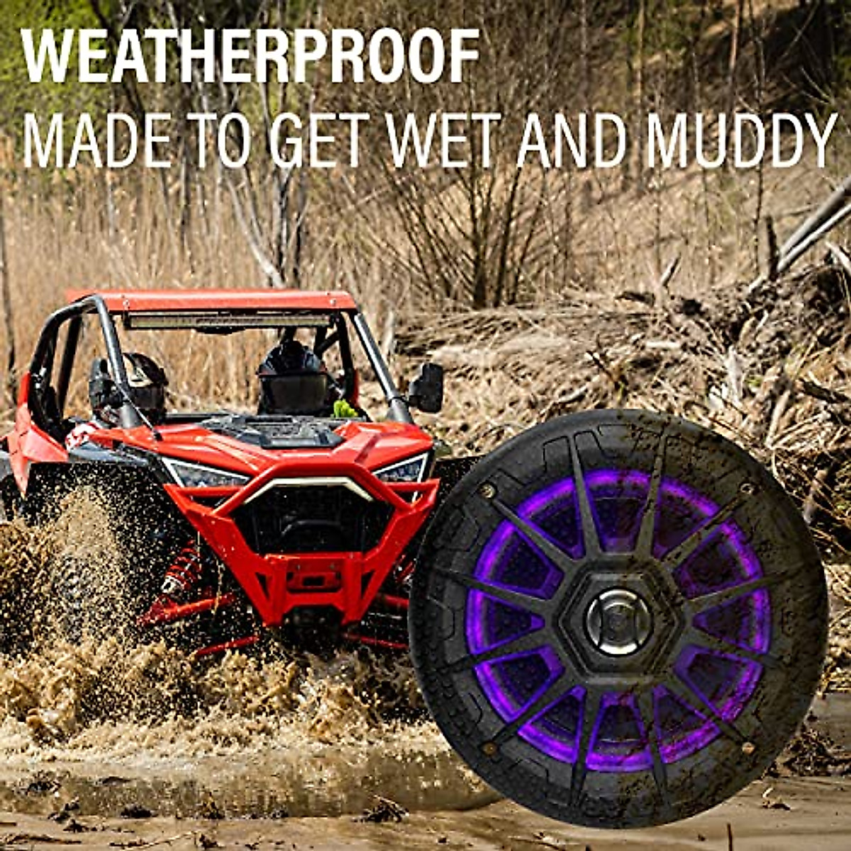 BOSS Audio Systems MRGB55B 5.25 Inch Marine Speakers - Weatherproof, 150 Watts Per Pair, 75 Watts Each, Multi-Color Illumination, Full Range, 2 Way, Sold In Pairs