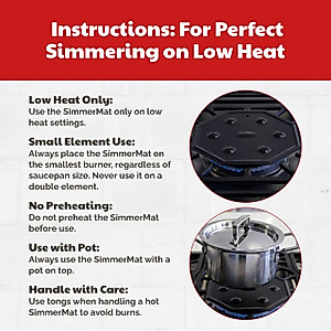 SimmerMat Heat Diffuser - Flame Diffuser Stove Cover Ring - Fire Diffuser for Any Type of Electric or Gas Stove - Dishwasher Safe Stove Top Cover - Steel Plates for Simmering and Slow Cooking - 2 Pack