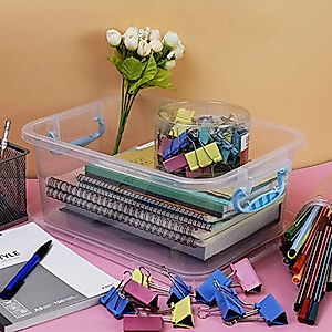 Ponpong 8 Quart Plastic Storage Container with Lid and Handles, 2 Packs