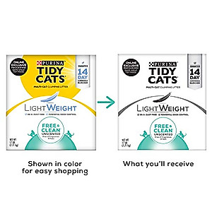Purina Tidy Cats Low Dust Clumping Cat Litter, LightWeight Free & Clean Unscented, Multi Cat Litter - 17 lb. Box