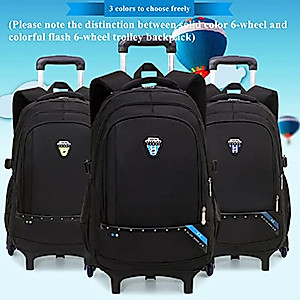 Cool Colorful Wheels Large Capacity Trolley Backpack Elementary School Rolling Bookbag for Teen Boys