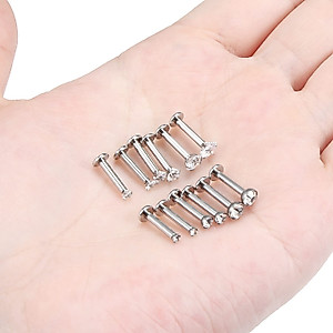 Vsnnsns 14G Lip Rings Stainless Steel Labret Jewelry Monroe Lip Rings Nail Cartilage Tragus Helix Earrings Studs Piercing Jewelry Medusa Piercing Jewelry for Women Men 14 Gauge Earrings 8mm Silver