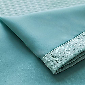 Waffle Weave Shower Curtain with Fabric Snap in Liner Set with Mesh See Through Top Hotel Quality White Shower Curtain Bathroom Curtain Shower Curtain Set 70 X 72 Inch Long Shower Curtain in Aqua