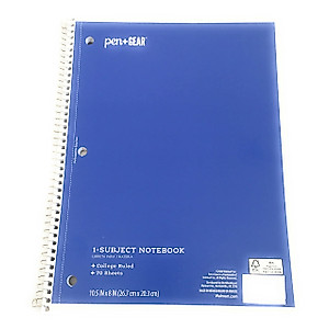 Pen + Gear 1 - Subject Spiral Notebook, College Ruled, 70 Sheets ( Yellow - Blue - Green)