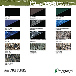 FROGG TOGGS Men's Standard Classic All-Sport Waterproof Breathable Rain Suit, Realtree Fishing Dark Blue, Large