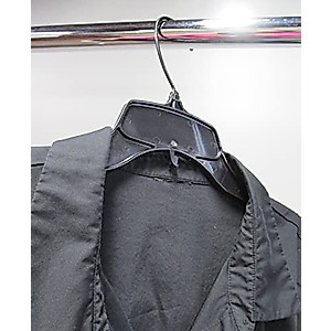 NAHANCO 24400BH Floor Ready Plastic Shirt/Dress Hanger with Black Swivel Hook, Coordinate Loop and Molded Non-Slip Shoulders, 15", Black (Pack of 100)