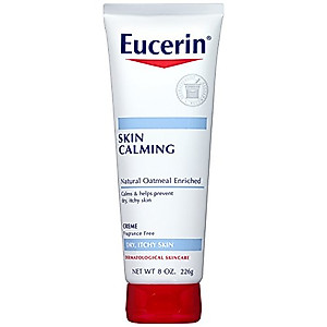 Eucerin Skin Calming Cream - Full Body Lotion for Dry, Itchy Skin, Natural Oatmeal Enriched - 8 oz. Tube