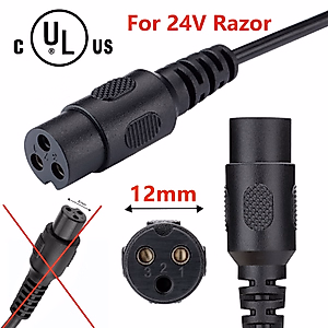 AMPOWSURE UL Charger for Razor MX350 Dirt Bike, MX400 Dirt Rocket, E300, E200, Moped, Quad, 4 Wheeler, Go Kart, Power Core E100, E100, Dirt Quad ATV, Pocket Mod, Motorcycle, 24V