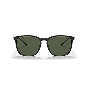 Ray-Ban RB4387 Square Sunglasses, Black/Dark Green, 56 mm