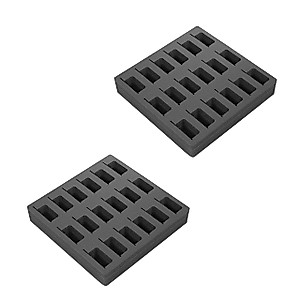 Polar Whale 2 Cocktail Capsule Drawer Organizers Tray Insert Compatible with Bartesian for Kitchen Home Bar Party Waterproof Washable Black Foam 18 Compartment 12.5 x 12.5 Inches