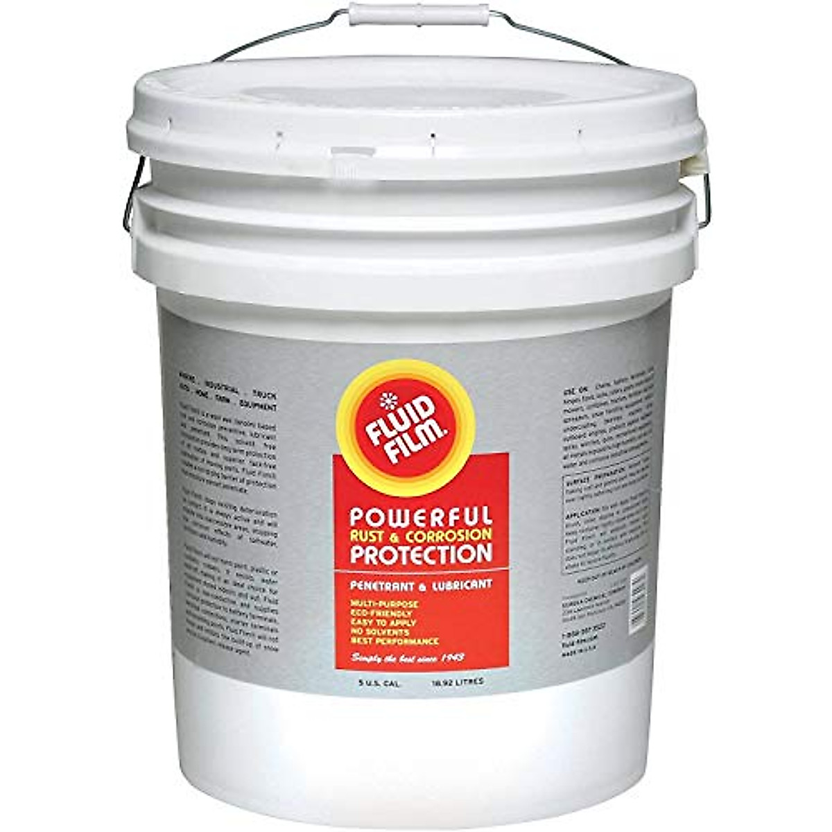 Fluid Film 5gal Pail NAS Rust Inhibitor Rust Prevention Anti Corrosion Anti Rust Coating Undercoating Underbody Rust Proofing Corrosion Protection for Truck Snow Blower Mower Car Semi Tractor Bus