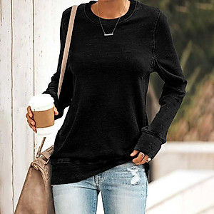 JMMSlmax Sweatshirts for Women Crewneck Long Sleeve Shirts Tunic Tops for Leggings Women's Casual Loose Soft Pullover Tops