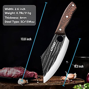 Kitory Meat Cleaver 6.5" - Small Cleaver Kitchen Knife, Forged 9CrMoV18 High Carbon Steel, Nature Wood Handle, 2023 Gifts For Women and Men