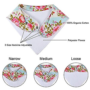 upsimples 10-Pack Baby Bandana Bibs Baby Girl Bibs for Drooling and Teething, Super Absorbent Bibs - Blossom Set