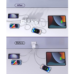 40W USB C Charger Block, 2-Pack 4-Port Type C Fast Charging Brick Dual PD&QC Wall Plug Adapter Compatible for iPhone 15/15 Pro/ 15 Pro Max/14/13/12, iPad, Airpods, iwatch, Samsung Galaxy