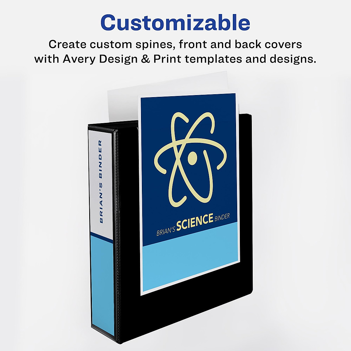 Avery Durable View 3 Ring Binder, 2 Inch Slant Rings, 1 Dark Blue Binder (17034)