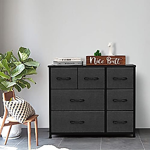 AZL1 Life Concept Dresser Storage Furniture Organizer-Large Standing Unit for Bedroom, Office, Entryway, Living Room and Closet-7 Removable Fabric Drawers, Dark Grey