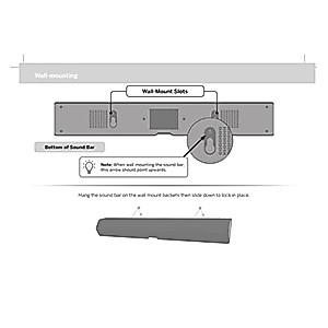 Amtone OEM Replacement Wall Mount Set for Vizio Soundbar SB362An-F6 M21d-H8 V21d-J8 M21d-H8R (1101-0007883), Bracket Screw Not Included