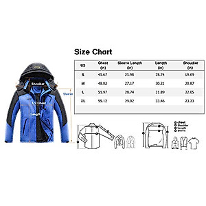 Keevoom Men's Waterproof Ski Jacket Winter Warm Snow Coat Windproof Mountain Raincoat Snowboarding Hooded Jackets for Mens (Black,M)