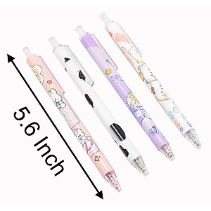 30 Pcs Fine Point Cute Pens With a Pen Holder, 0.5mm 30 Different Random Styles Black Ink Kawaii Gel Pens for Office, Study, Gift and Home Supplies (30)