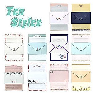 Stationary Paper and Envelopes Set, 90 PCS Stationary Set for Women Girls and Men Boys Cute Stationary Writing Stationery Paper with 30 Envelope - 60 Letter paper (8.27x5.71 inch) With Tape.