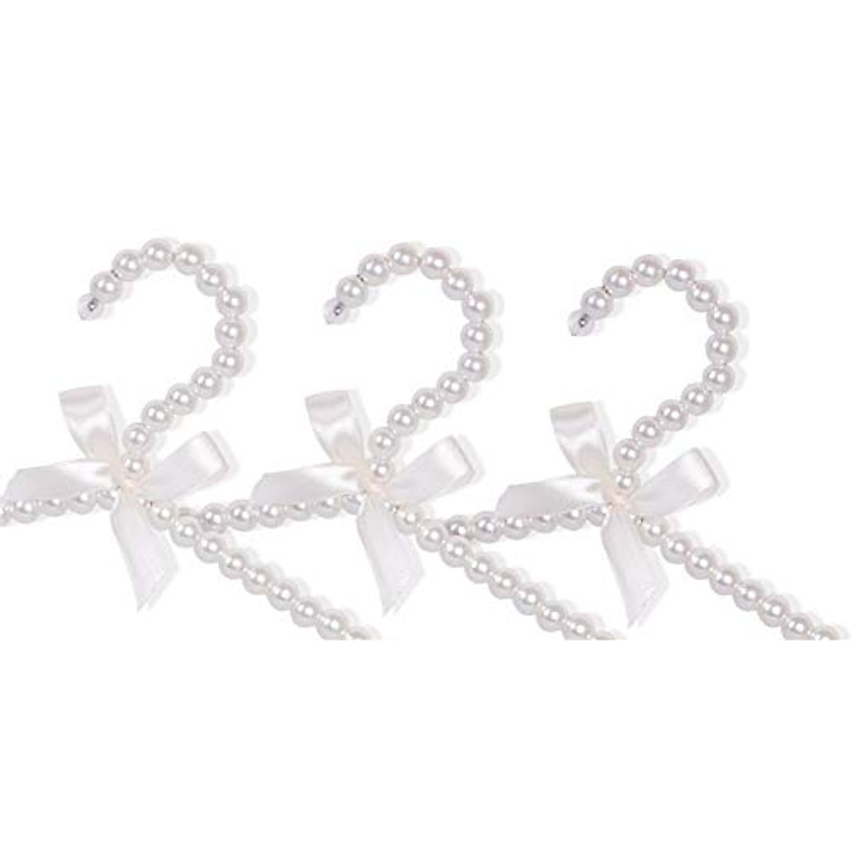 Aimeely Pack of 5 Pearl Clothes Pants Hangers Bowknot Beaded Wedding Home Shop Clothes Rack 1#