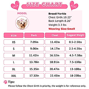 Dog Dresses for Small Dogs Girl, Cute Dog Clothes I Love My Mom/Dad Pink Dog Dress Breathable Pet Spring Summer Clothes Puppy Cat Outfits for Valentines Day
