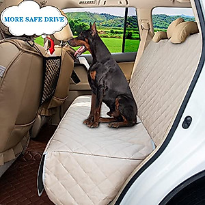 Bark Lover Dog Car Seat Cover for Back Seat Dog Seat Covers for Cars Waterproof Backseat Protector, Nonslip Rear Seat Cover for Dogs Kids,Universal Size Fits Cars Trucks SUVs (Beige)