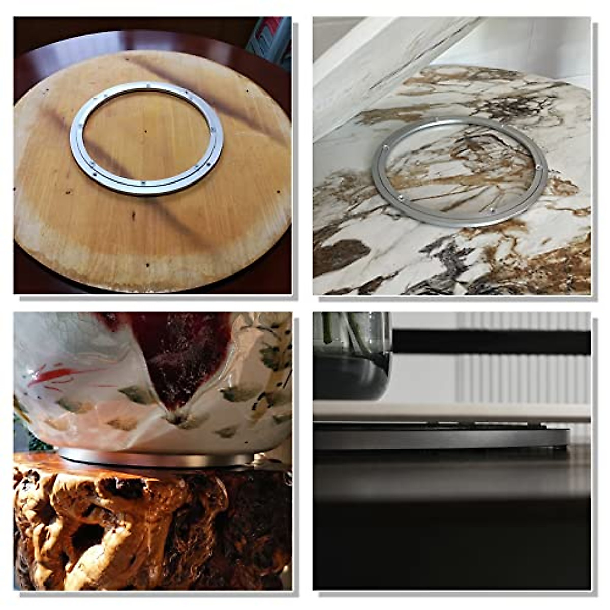 Heavy Duty Turntable Base Bearing 120mm ~ 1000mm Aluminium Alloy Lazy Susan Turntable Bearing, 360 Degree Rotating Round Metal Turntable Base Rings For Kitchen Dining Table