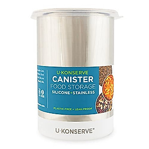 U Konserve Stainless Steel Bulk Food-Storage Canisters 48oz - Clear Silicone Lid - Airtight - Kitchen Containers - Dishwasher Safe - Plastic Free