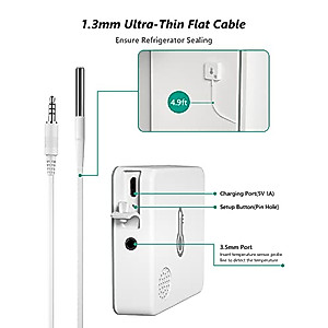 MOCREO ST5 WiFi Thermometer Freezer Alarm, Email Alert, App Notification, Data Logging Export, No Subscription Fee, Remote Wireless Temperature Sensor for Refrigerator, Freezer, Hot Tub (2 Pack)