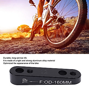 Tefola Disc Brake Mount Adapter, Mountain Bike Disc Brake Caliper Mount Adapter Ultralight Flat Disc Brake Mount Adapter for Road Bike (Black, Back 160MM)